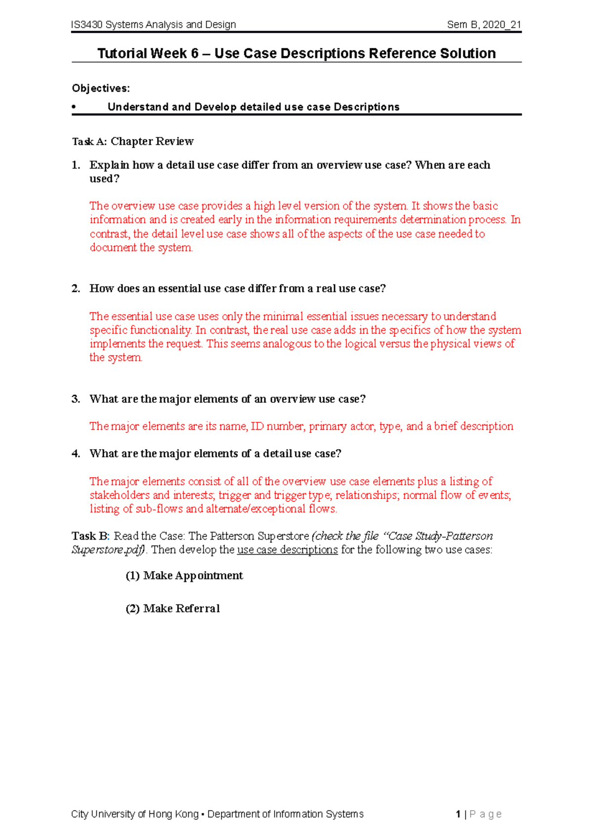 IS3430 Tutorial wk 6 detailed use case description 2023 reference solutions - Tutorial Week 6 ...
