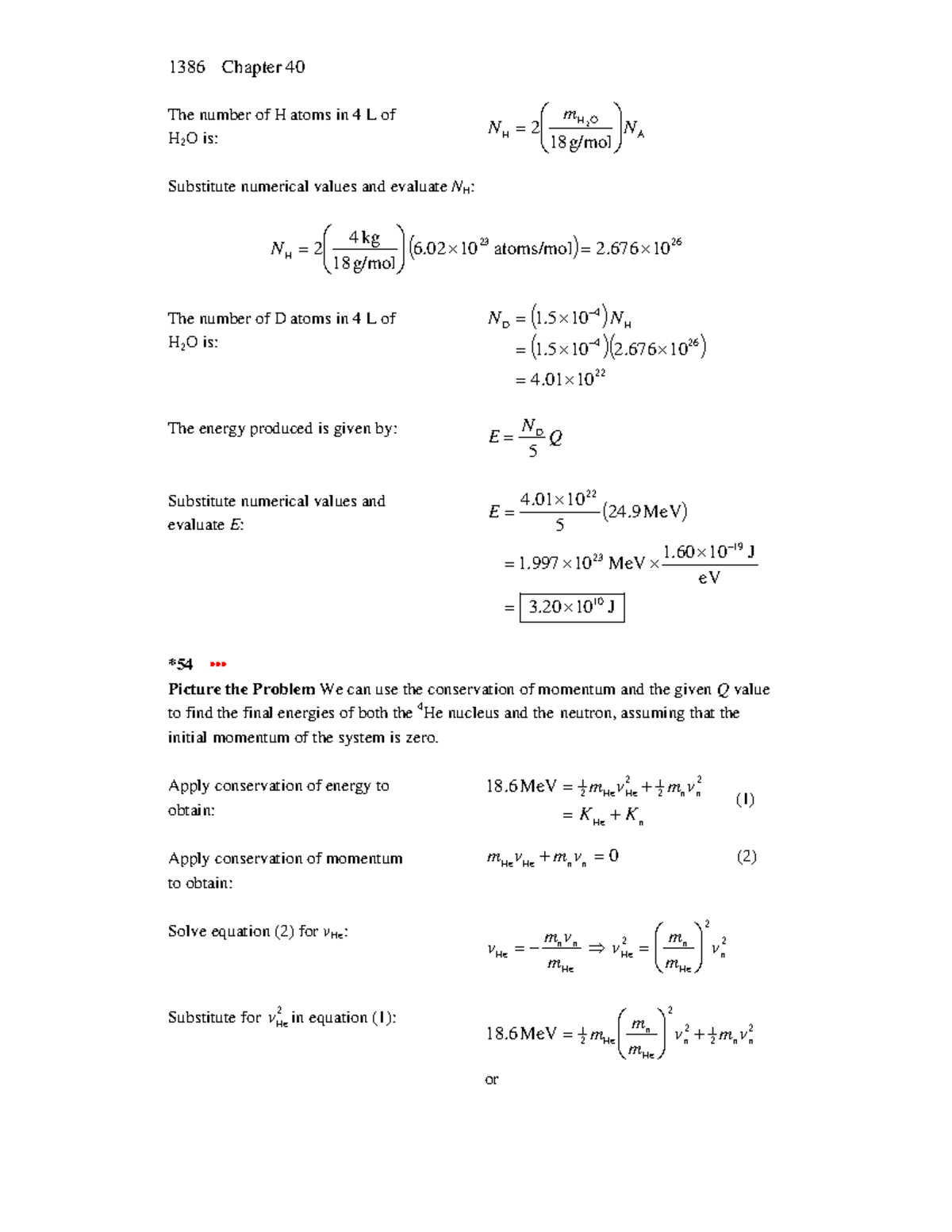 Physics Material (290) - 1386 Chapter 40 The number of H atoms in 4 L of H 2 O is: A HO H 2 18 g ...