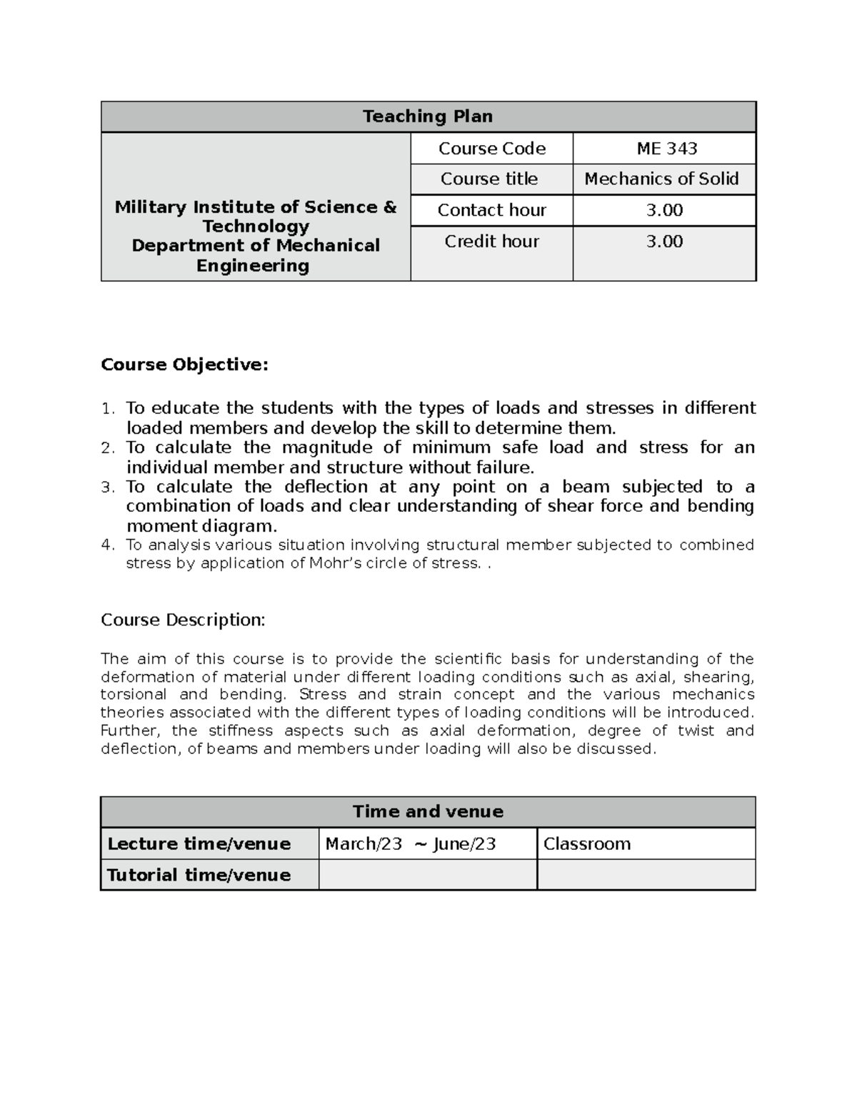 COPO v3 - intro - Teaching Plan Military Institute of Science ...