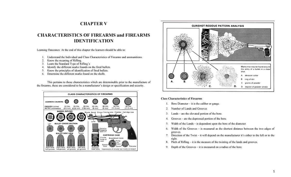 Forensic 32 Chapter 5 - CHAPTER V CHARACTERISTICS OF FIREARMS and ...