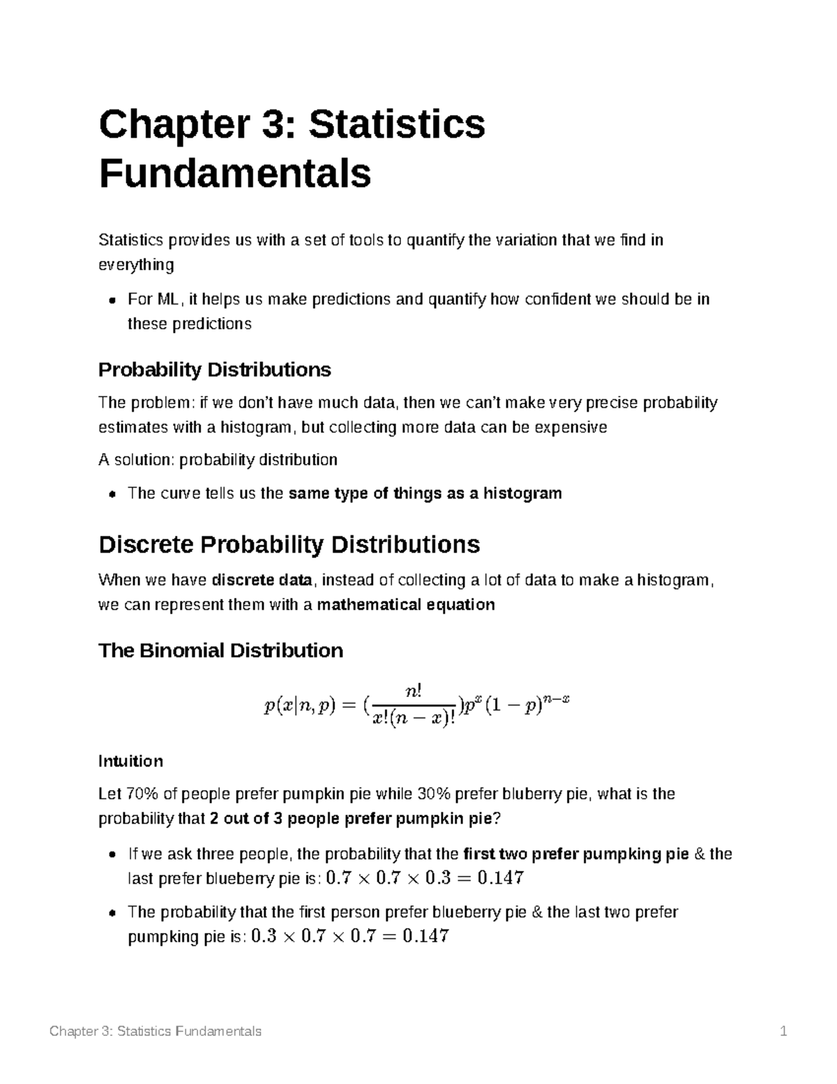 Statistics Fundamentals - Chapter 3: Statistics Fundamentals Statistics ...