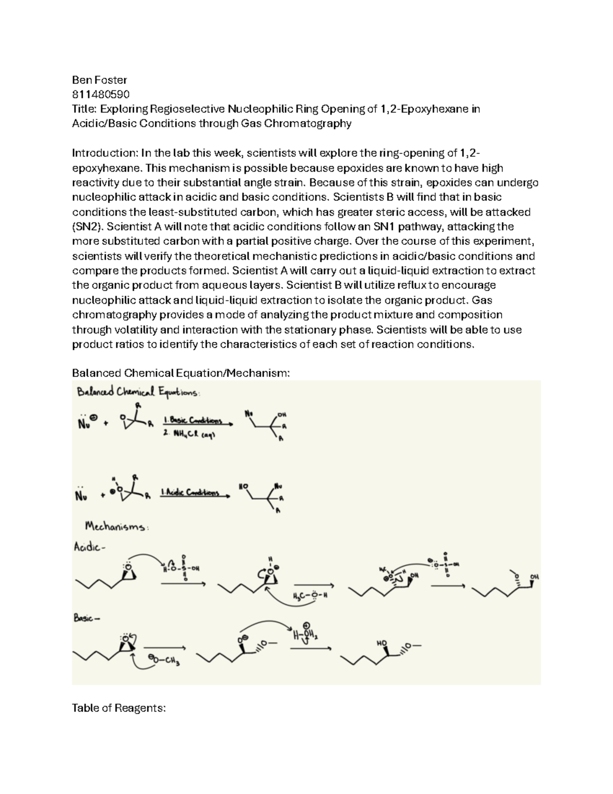 Acidic or Basic Conditions in Nucleophilic Ring-Opening - Ben Foster ...