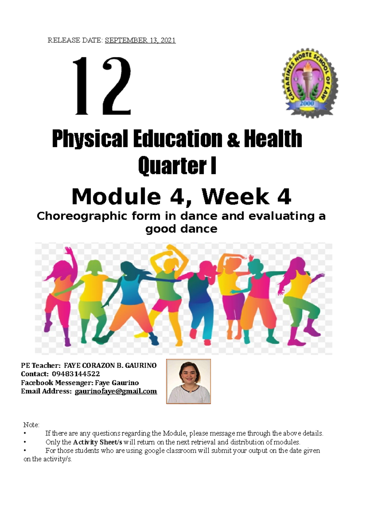 Module 4 Quarter I Sept 13 - RELEASE DATE: SEPTEMBER 13, 2021 Module 4 ...