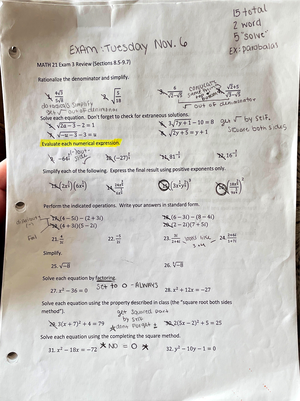 MATH 21 final exam review with answers - MATH 21 - Studocu