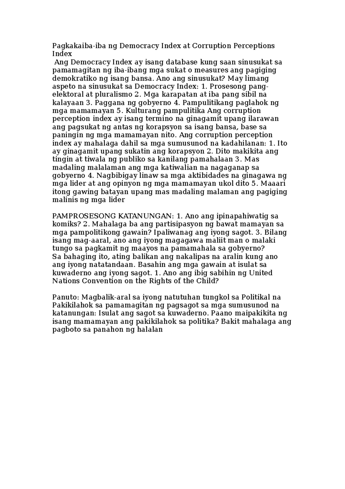 Pagkakaiba-iba ng Democracy Index at Corruption Perceptions Index ...