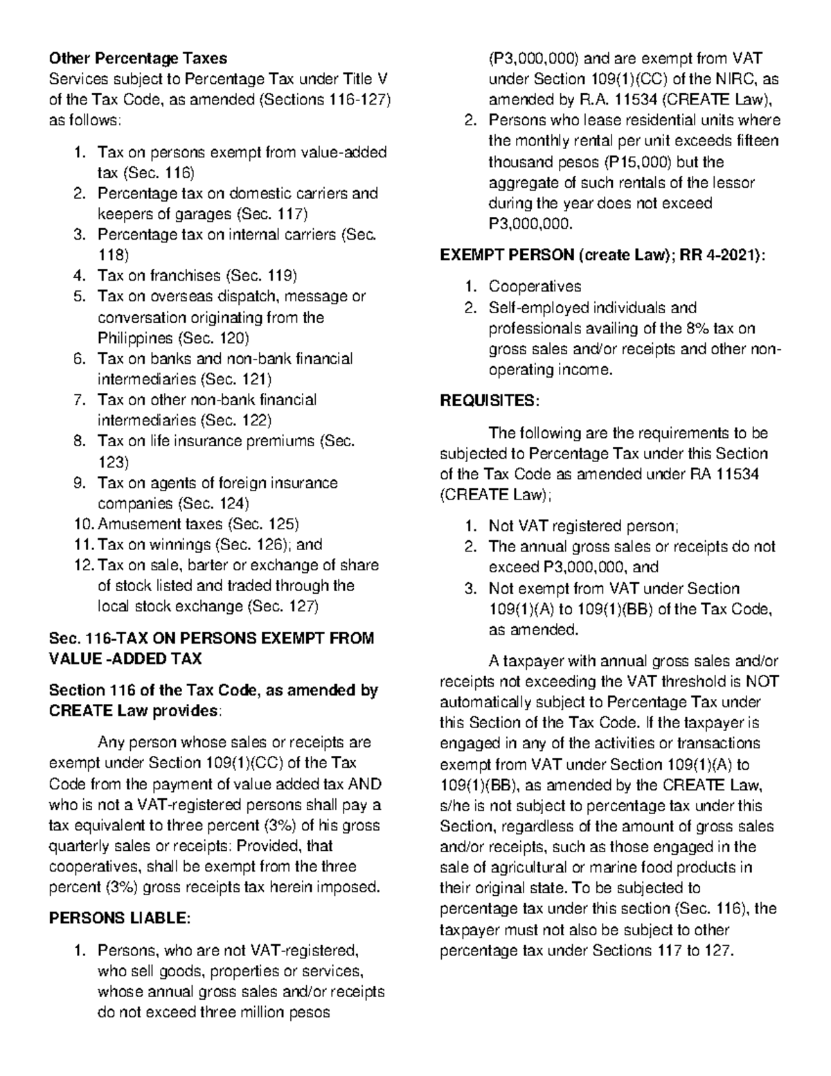 Bus Tax-Chapter-9 - Other Percentage Tax - Other Percentage Taxes ...