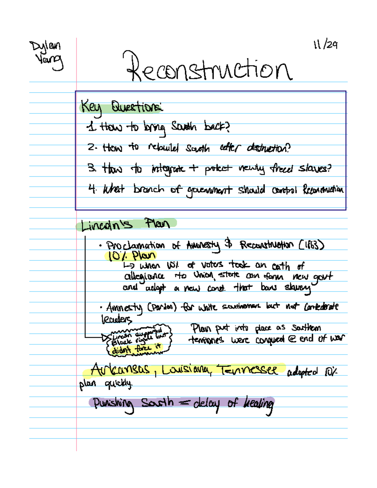 Reconstruction Notes - Dylan 11 29 Yang Reconstruction Key Questions I ...