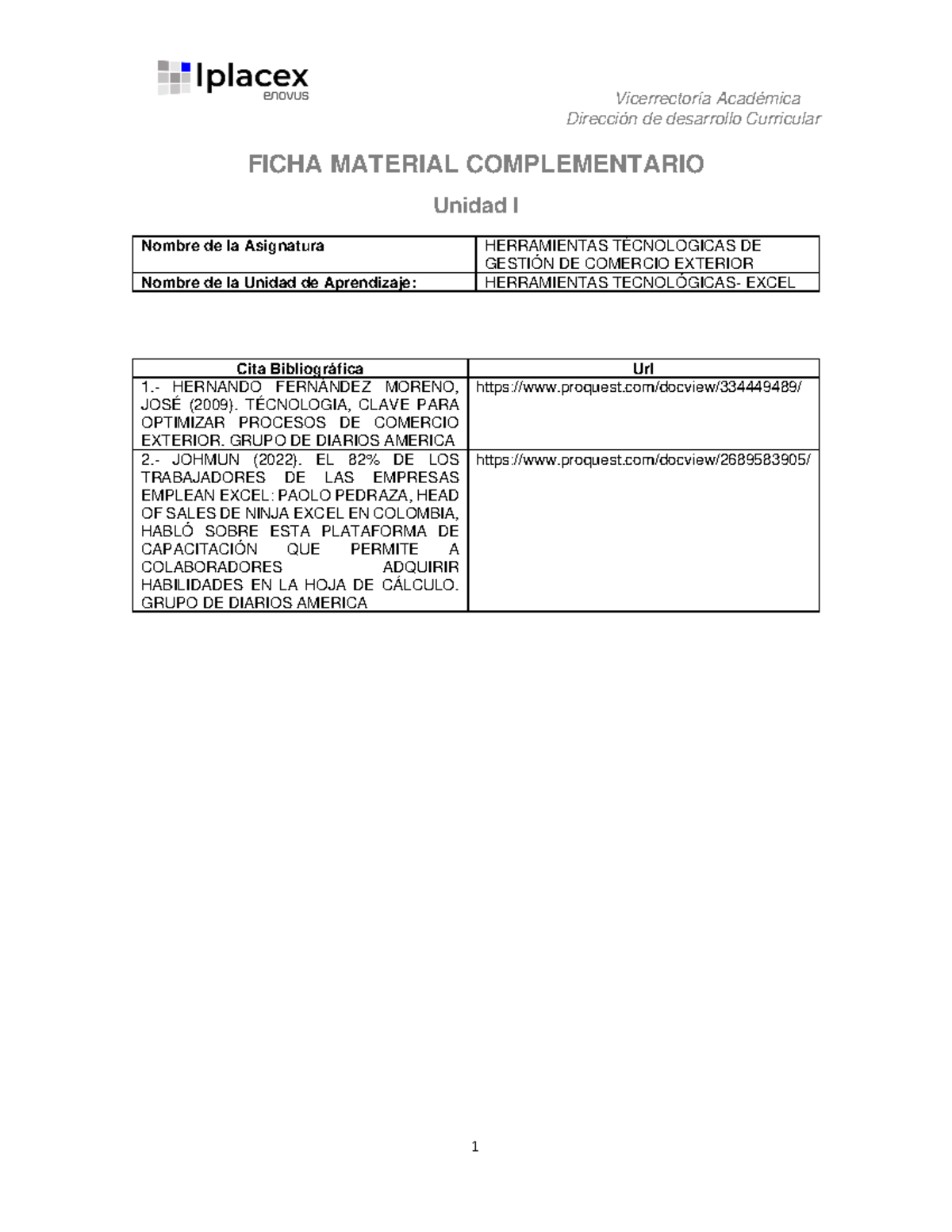 Material complementario semana 2 - Vicerrectoría Académica Dirección de desarrollo Curricular 1 ...