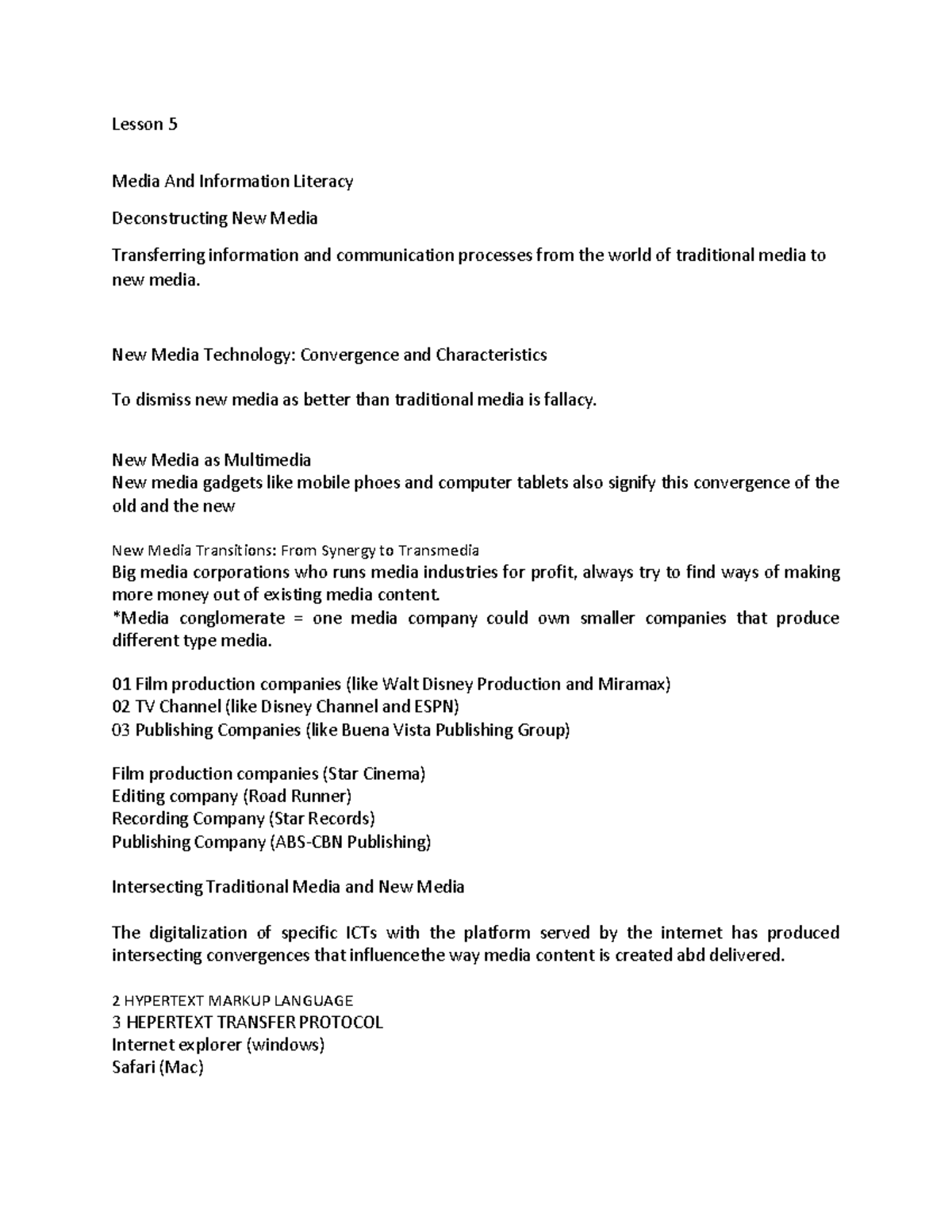 MAIL Reviewer - Media information - Lesson 5 Media And Information ...