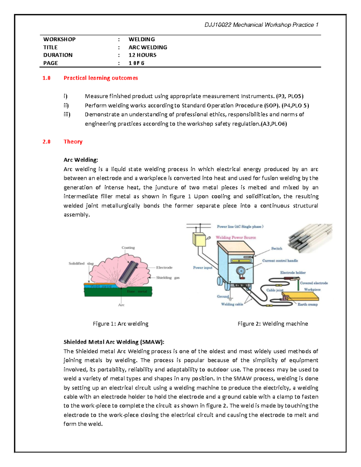 Report Welding Arka - enjoyy - WORKSHOP : WELDING TITLE : ARC WELDING ...