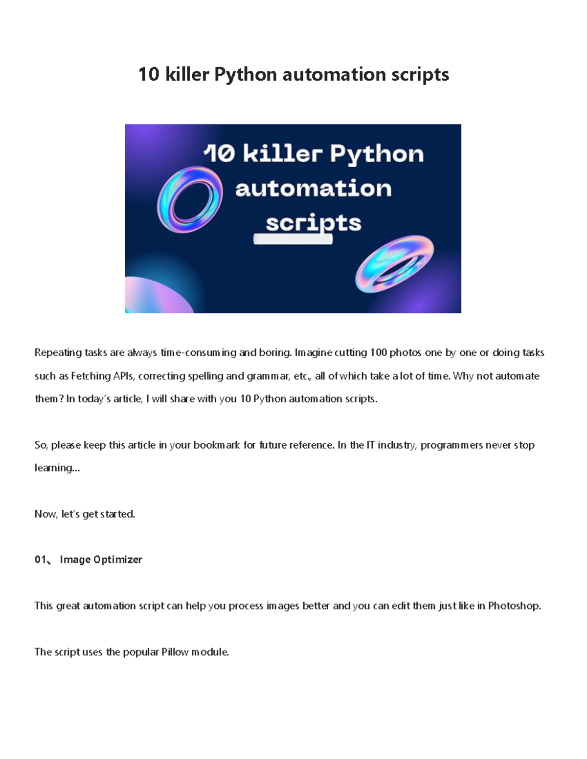 10 killer python automation scripts - 10 killer Python automation scripts Repeating tasks are ...