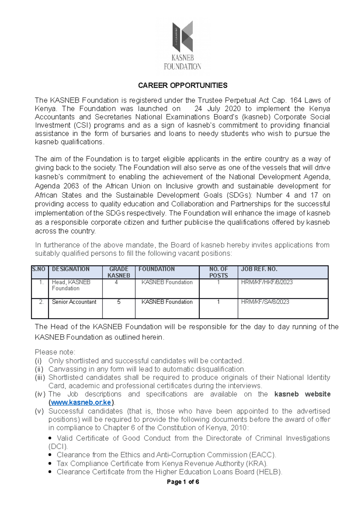 Career- Advertisements- Kasneb- Foundation- Final-24-8-2023 - CAREER ...