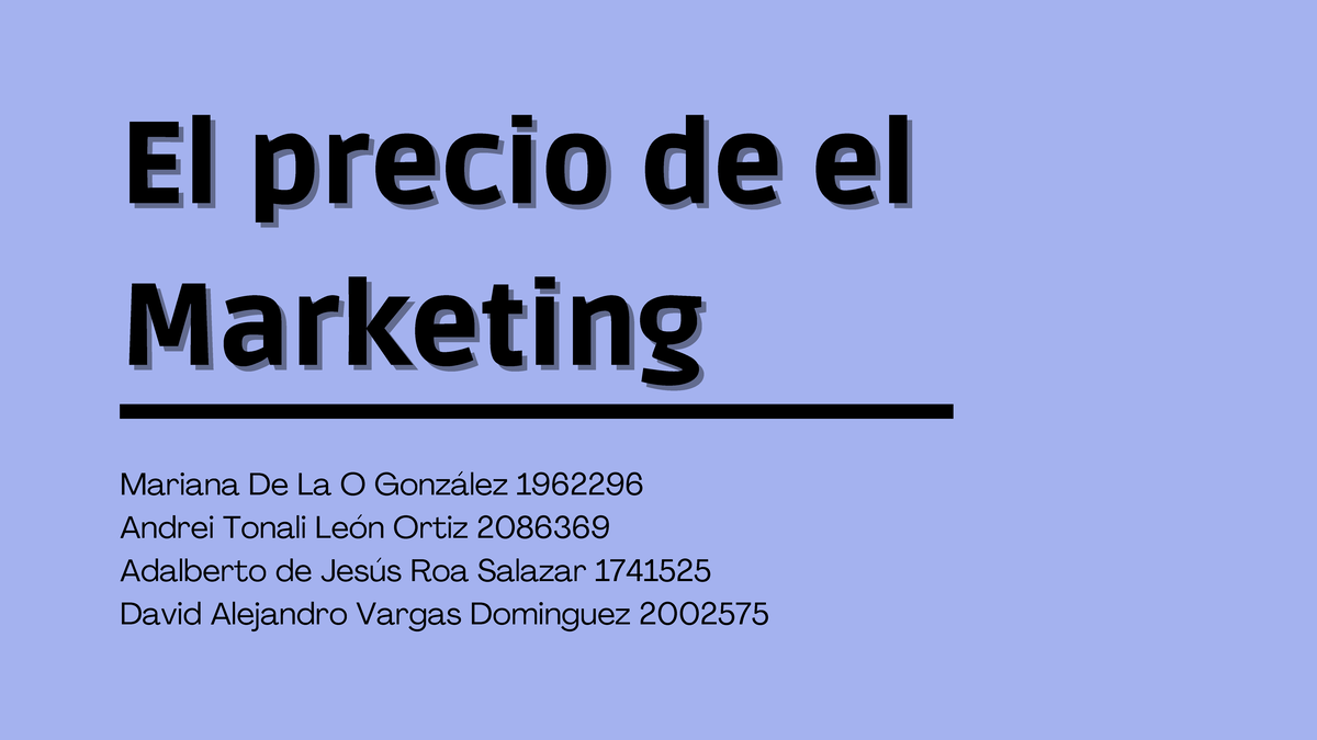 Precio de Marketing - Conceptos, mapas y explicaciones en una ...