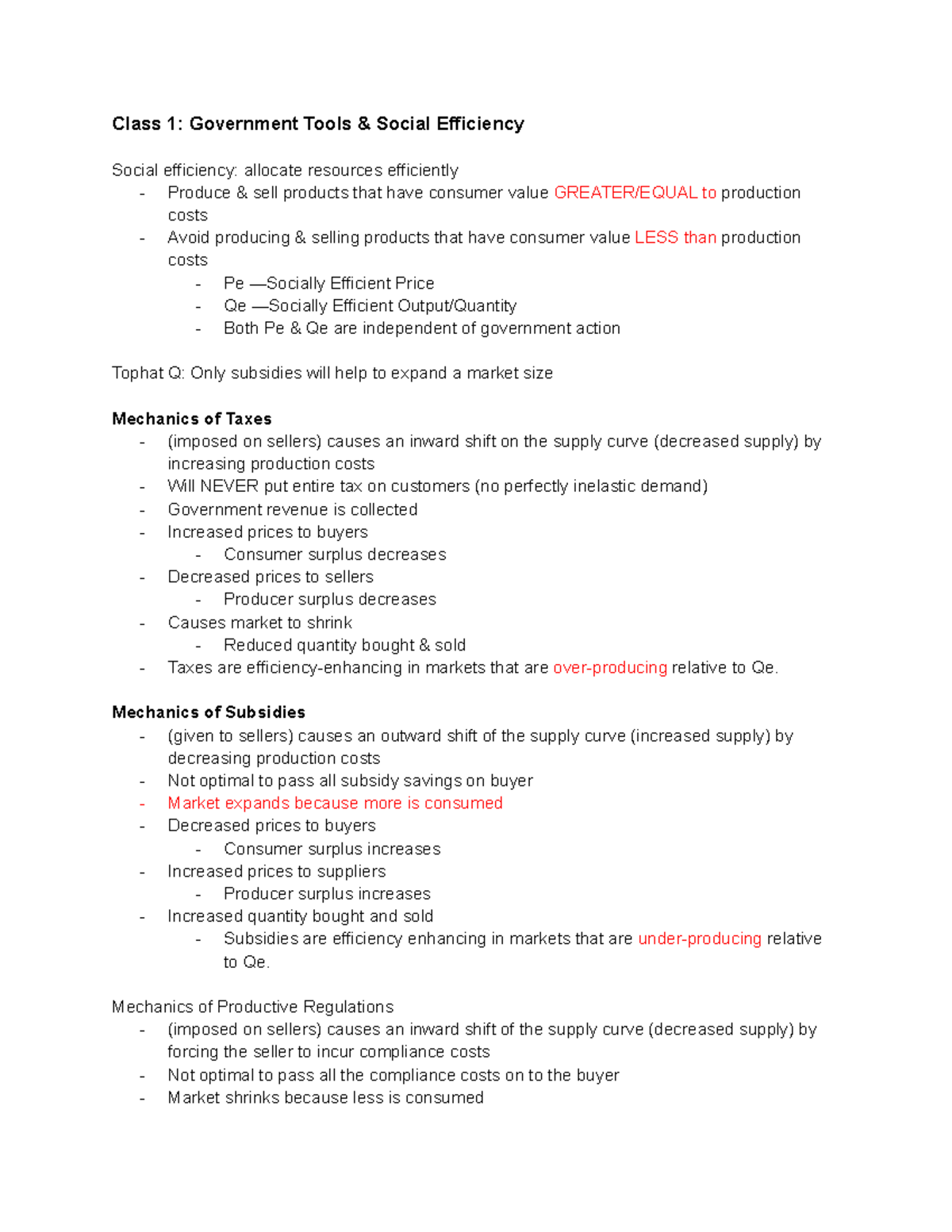 Module 1 - G202 - Class 1: Government Tools & Social Efficiency Social ...