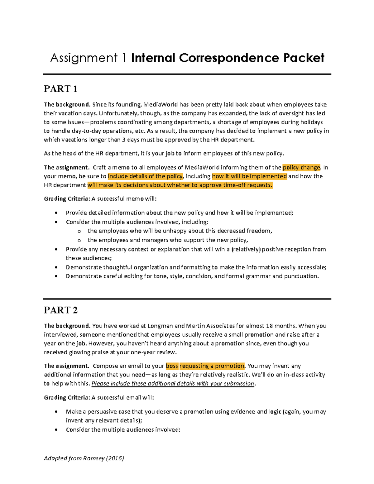 Internal Correspondence Packet Version 3 - Warning: TT: undefined ...