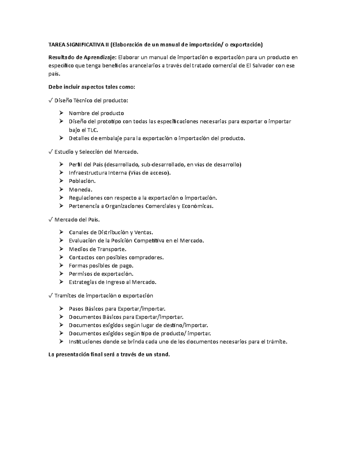 Avance 2 TLC - Tratado de Libre Comercio CAFTA DR - TAREA SIGNIFICATIVA ...