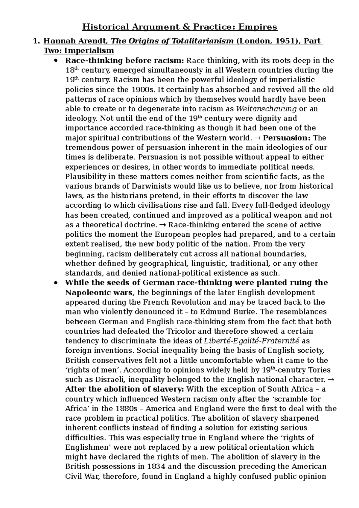 Revision Reading - Historical Argument & Practice: Empires 1. Hannah ...