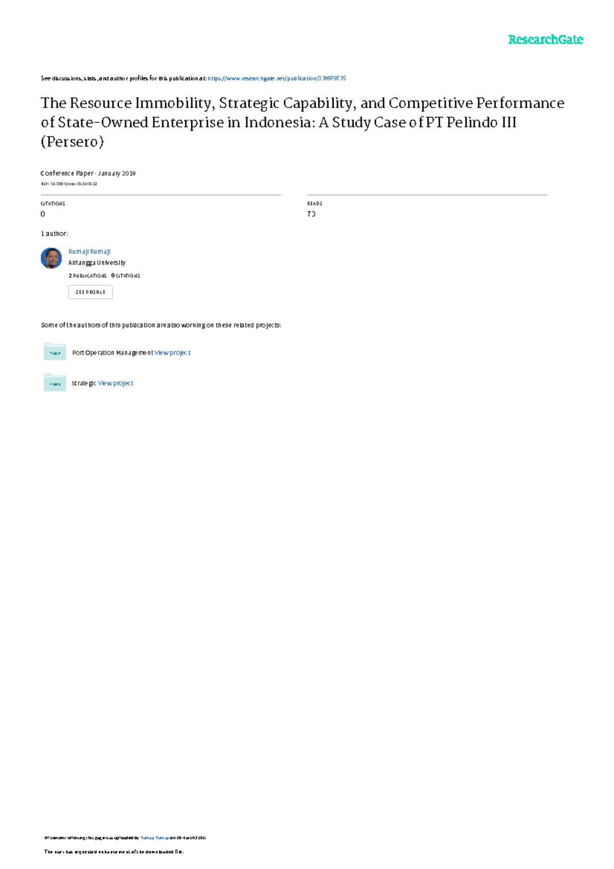 Resource Immobilityand Performance - See discussions, stats, and author ...
