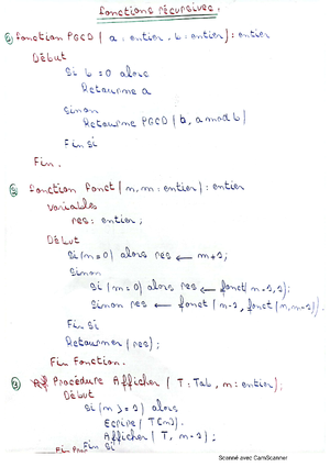 Résumé - TD 3 : Complexité algorithmique Exercice 1: 1- Calculer la complexité de la fonction ...