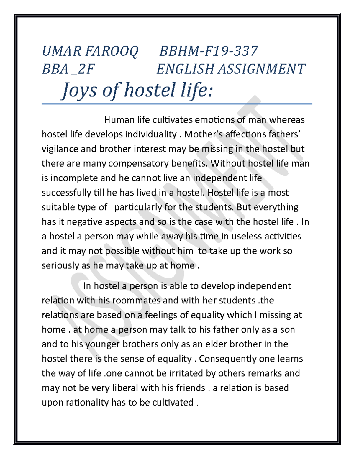 Mehmood danyal BBHM-F19-180 - UMAR FAROOQ BBHM-F19- BBA _2F ENGLISH ...