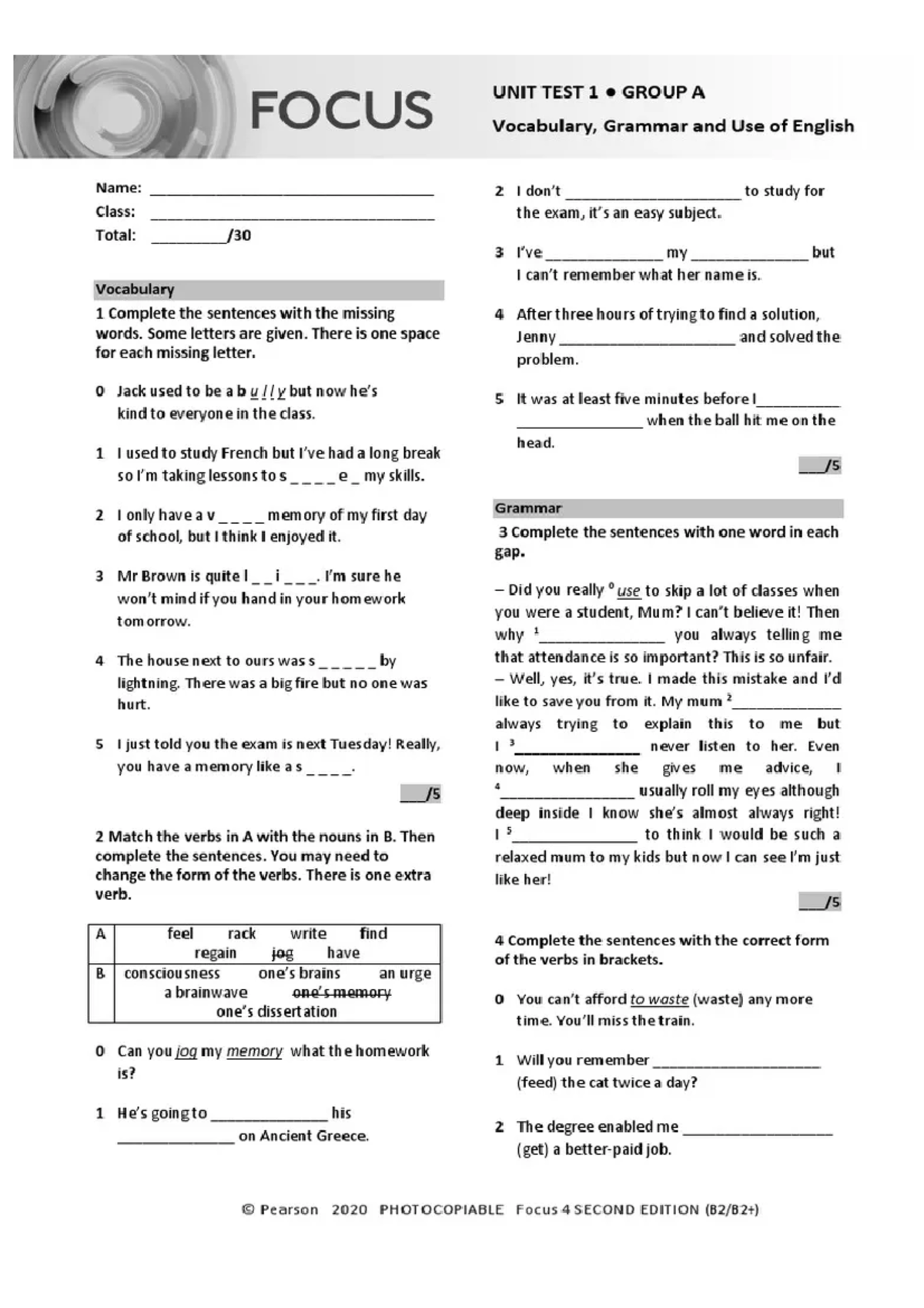 Focus 4 Unit 1 - English Philology - Studocu