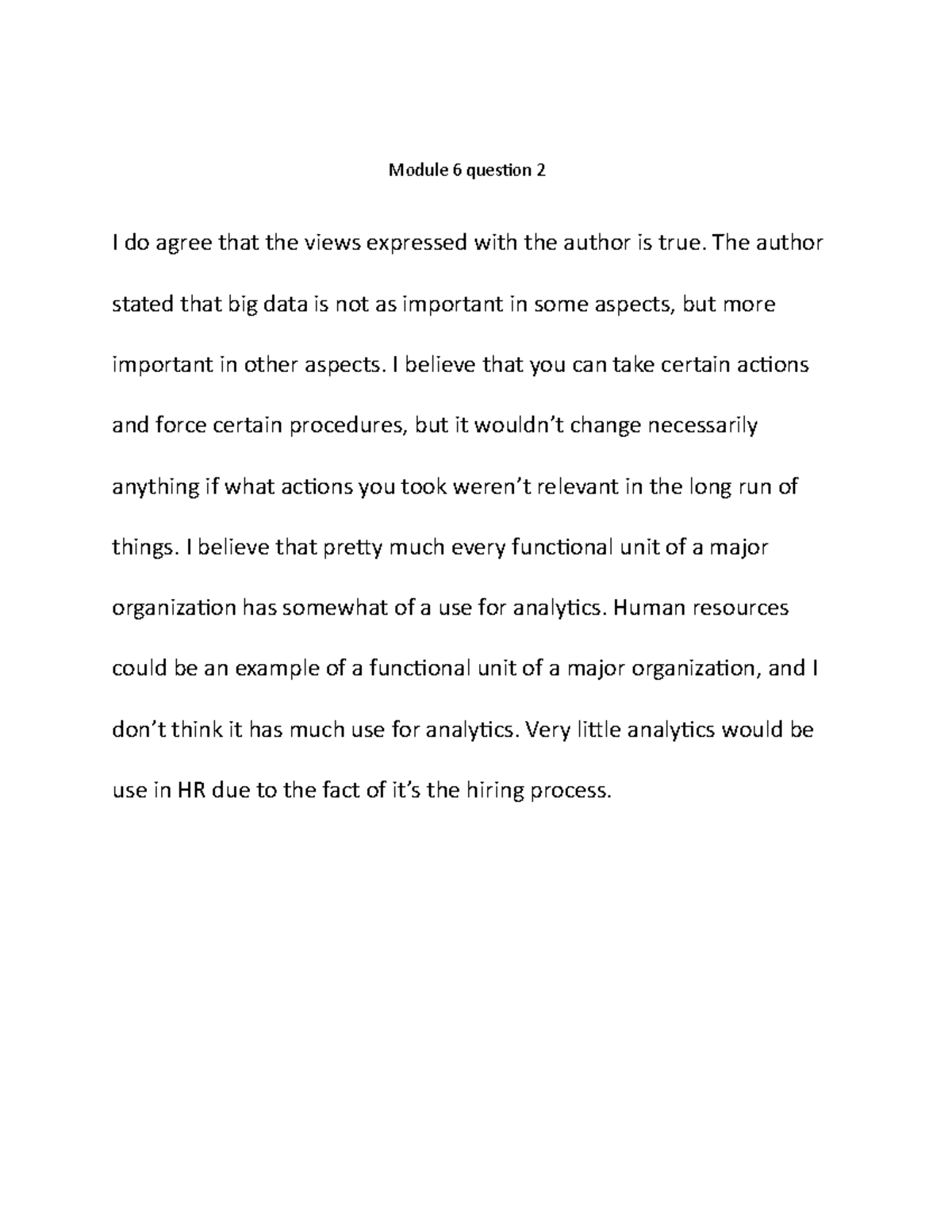 Module 6 question 2 - Assignment answers from book - Module 6 question ...