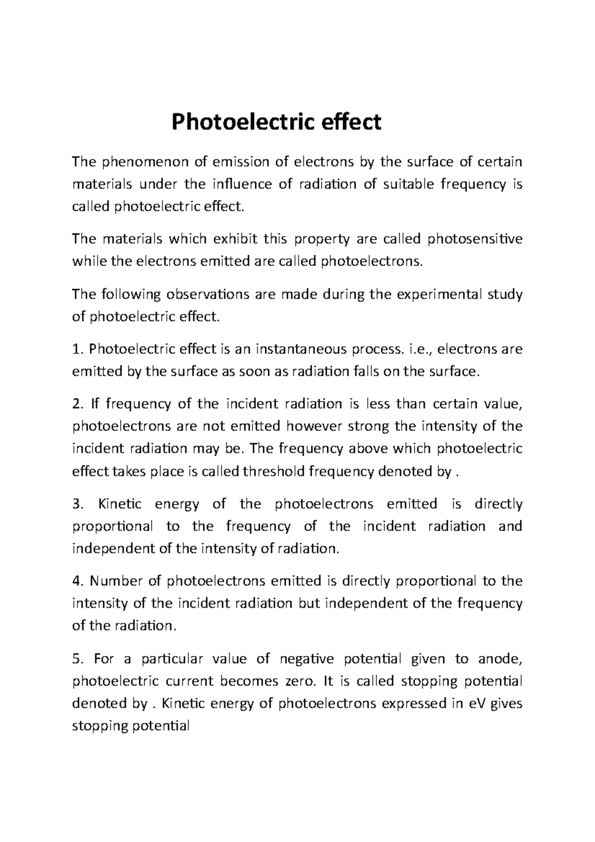 Photoelectric effect and Einstein's explanation of Photoelectric effect ...