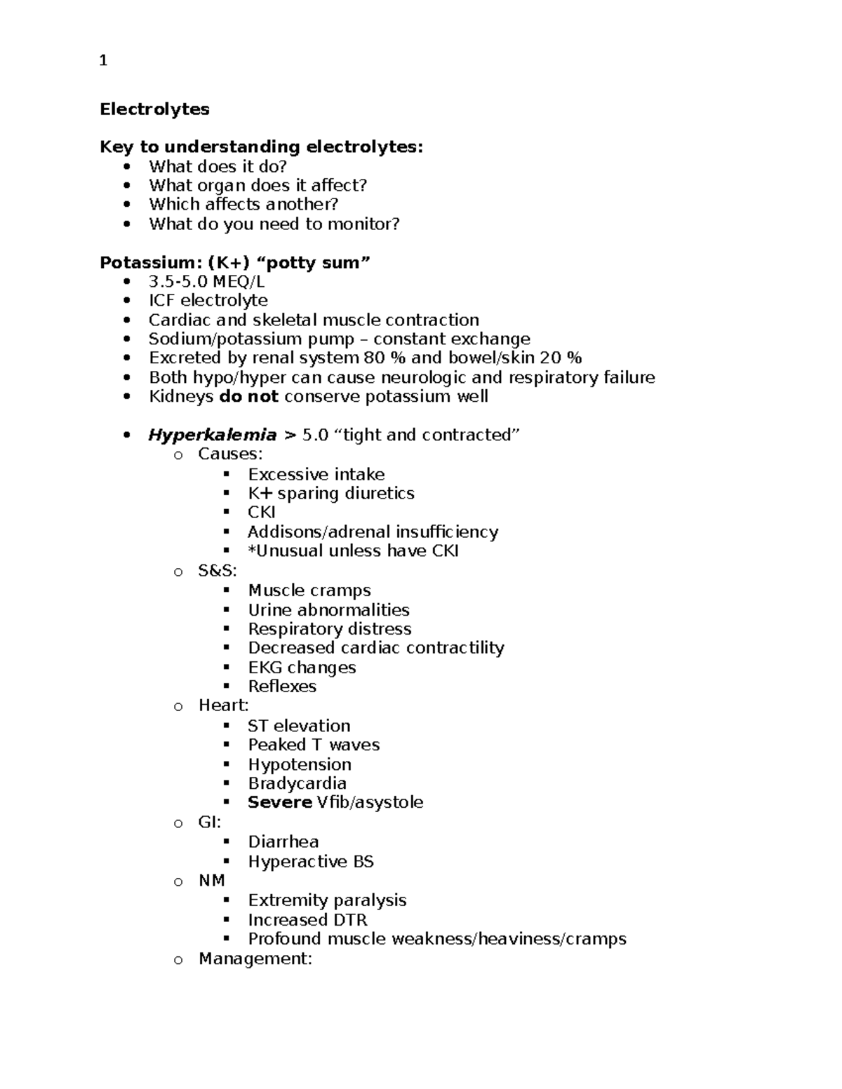 Electrolyte self study - Electrolytes Key to understanding electrolytes ...