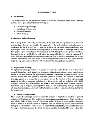 Drainage system notes 2022 - 4 DRAINAGE SYSTEM 4 Introduction A ...