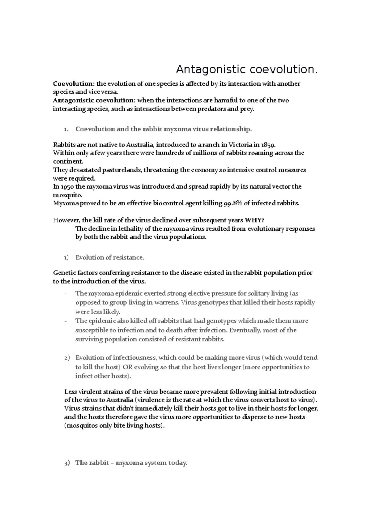10. Antagonistic co-evolution. - Antagonistic coevolution. Coevolution ...