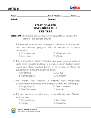 ARTS 9 - Q1 - M2 - arts - ####### mapeh Arts 9 Quarter 1 Module Western ...