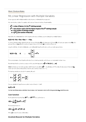 Notes - Machine learning - Week 1 Lecture Notes ML:Introduction What is ...