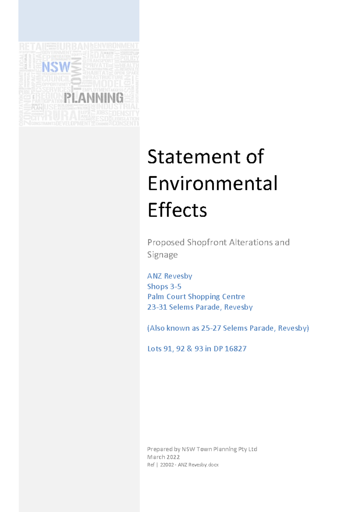 Statement of Environmental Effects - Submissio Statement of ...