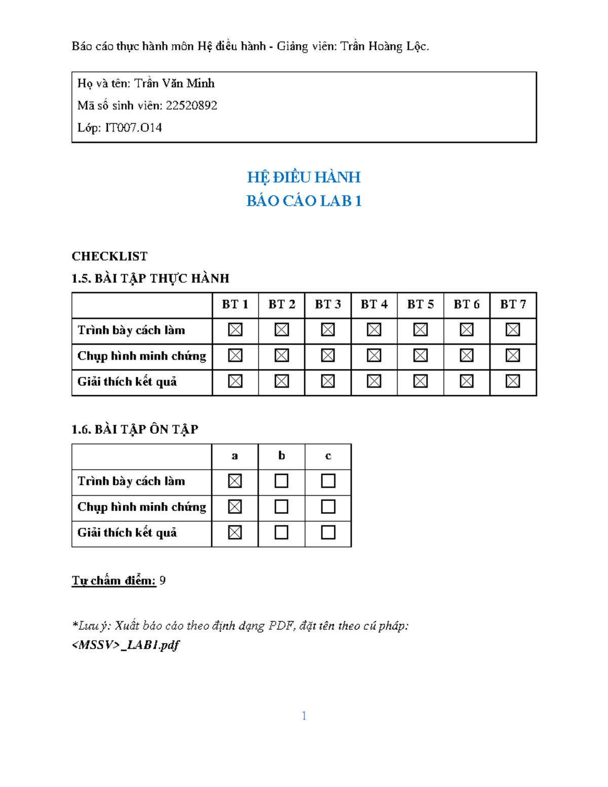 22520892 LAB1 - hfgfg - Họ và tên: Trần Văn Minh Mã số sinh viên ...