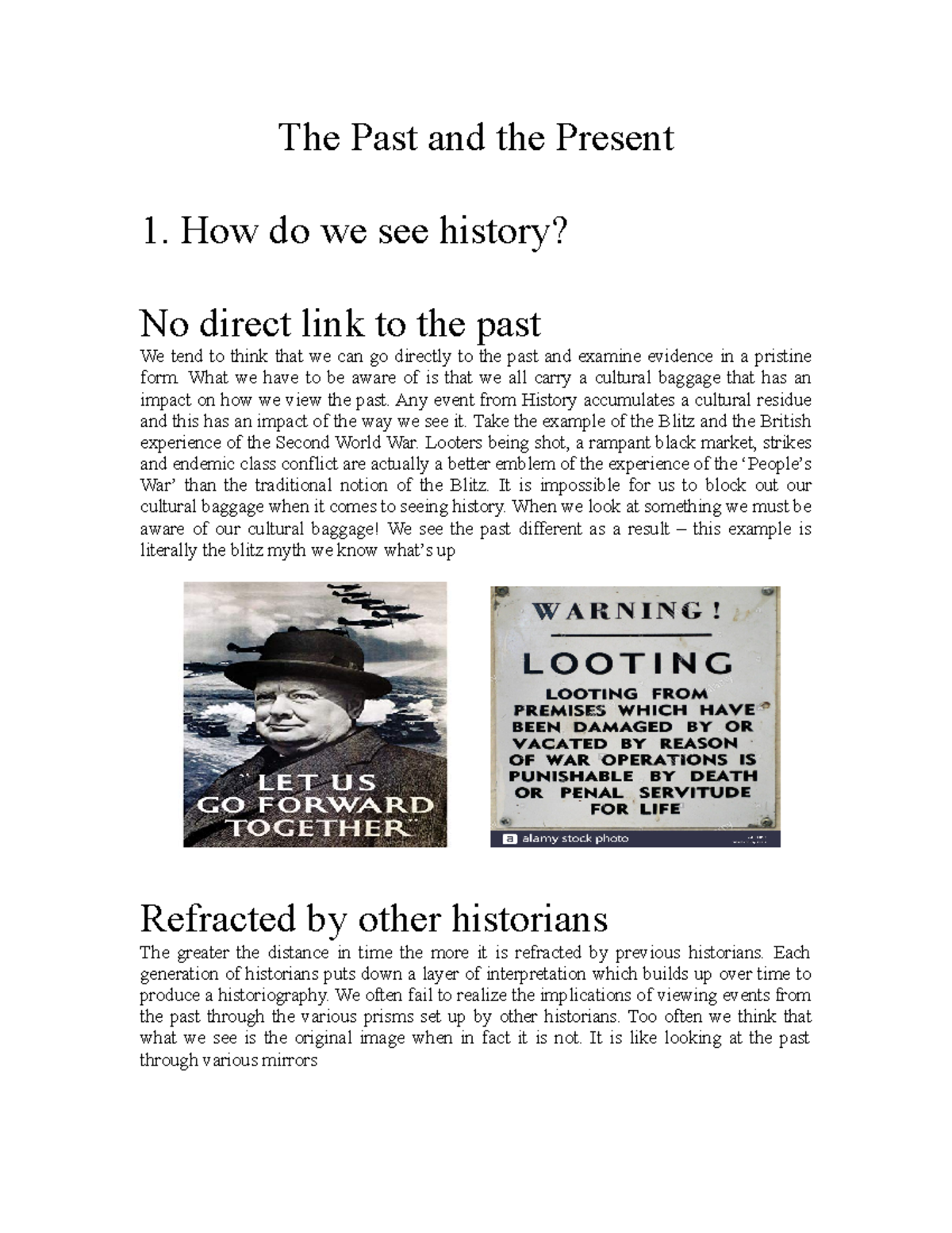 Histthe past and the present 1 - The Past and the Present 1. How do we ...