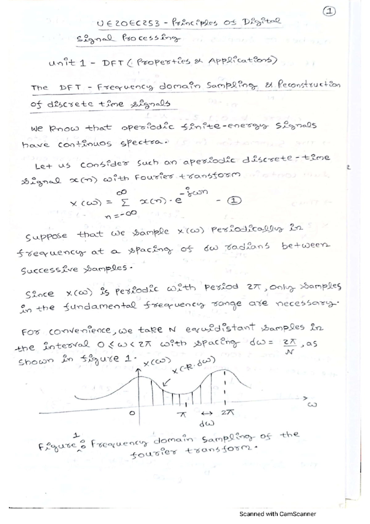 DSP Unit 1 Notes - unit 1 : DFT (properties and applications) - UE ... DSP Unit 1 Notes - unit 1 : DFT (properties and applications) - UE ...
