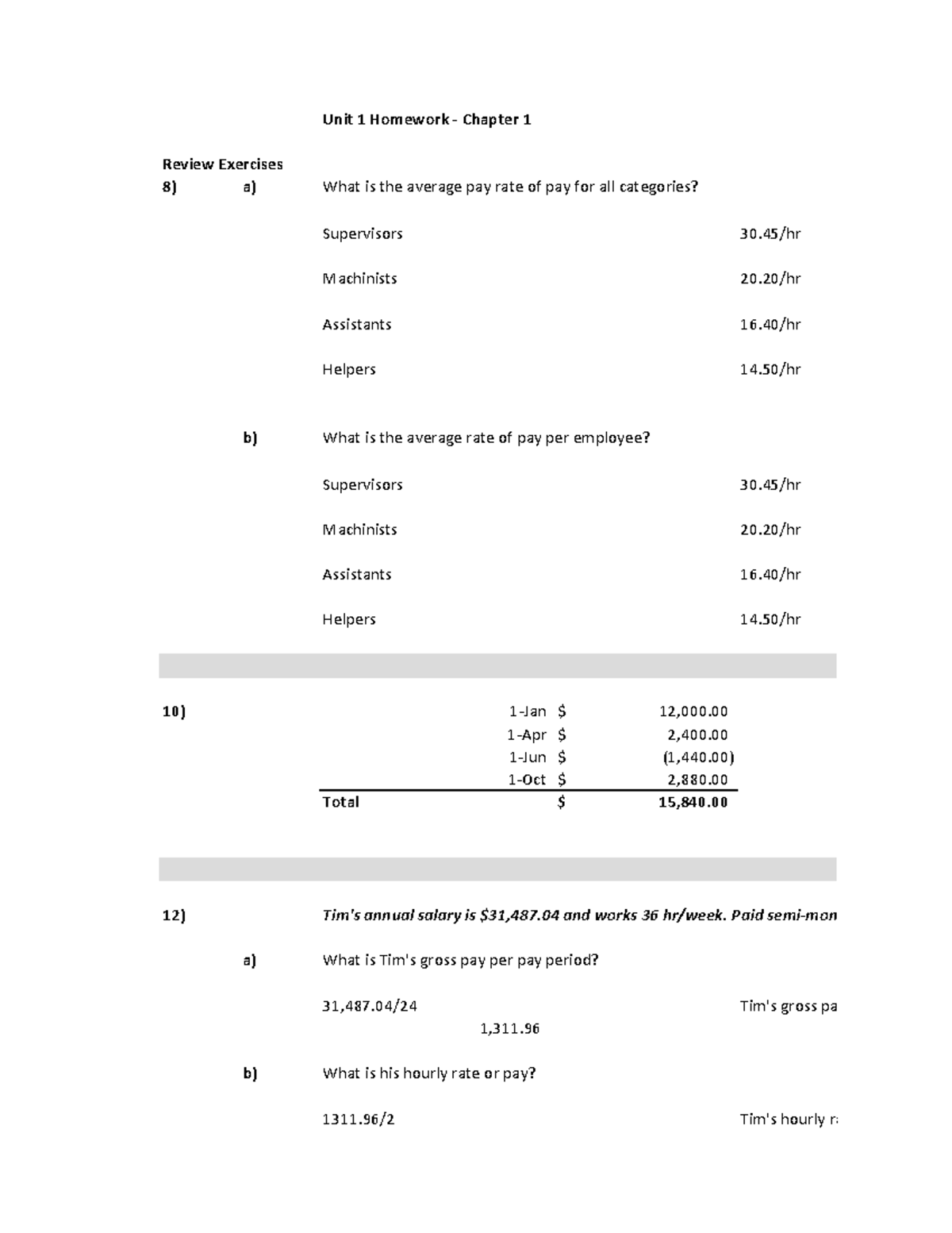 BUSI1003 - Unit 1 homework - Unit 1 Homework - Chapter 1 Review ...