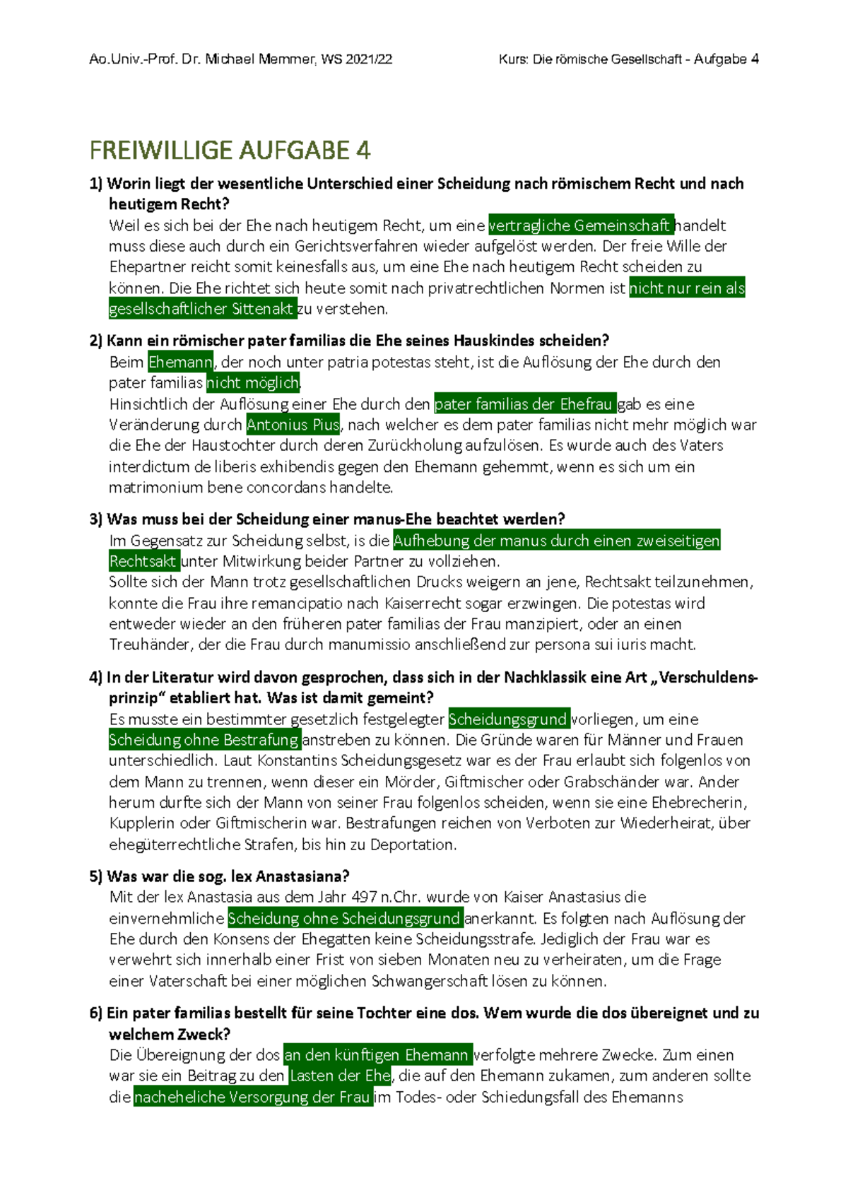 4.Abgabe aus KU Römische Gesellschaft - Ao.-Prof. Dr. Michael Memmer ...