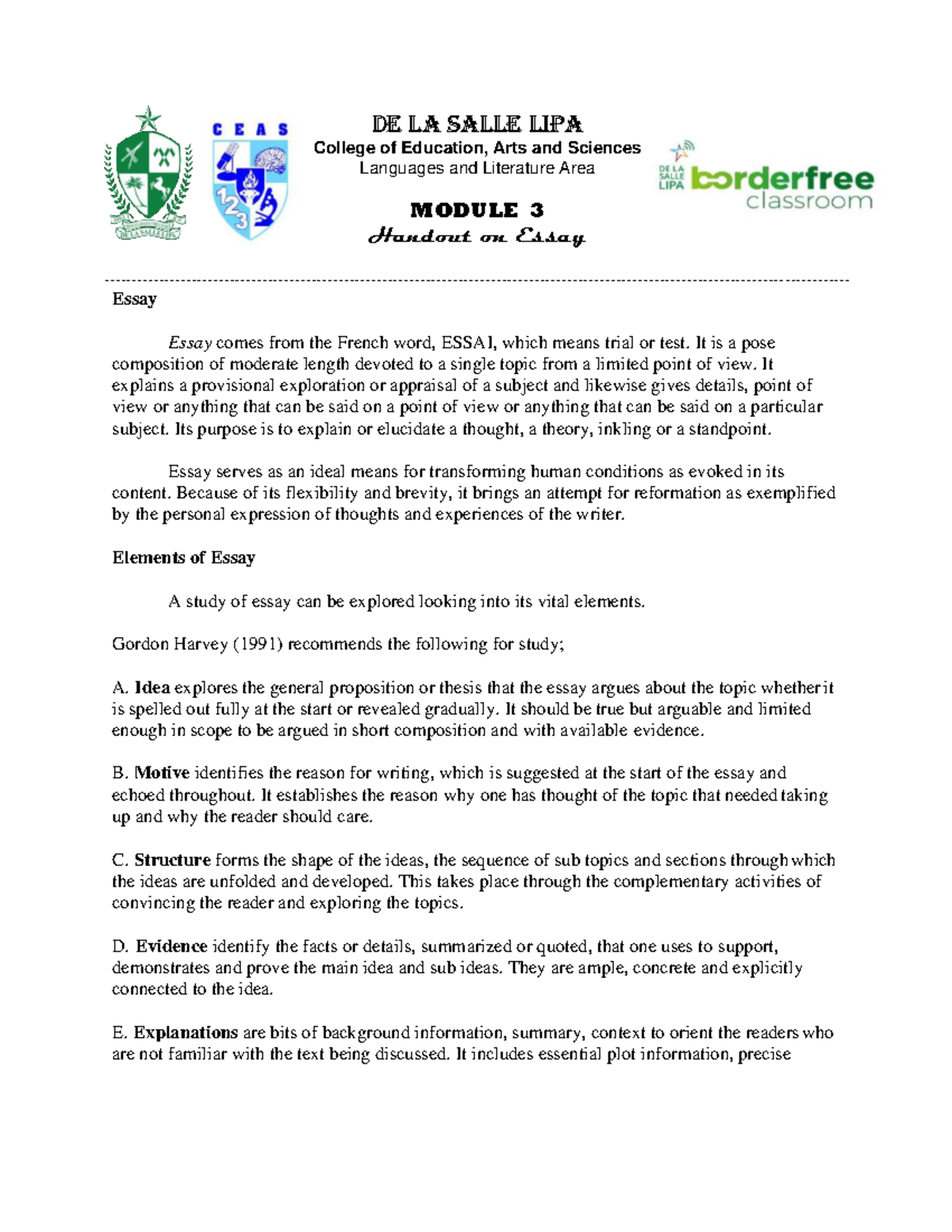 Combinepdf-3 - DE LA SALLE LIPA College of Education, Arts and Sciences Languages and Literature ...