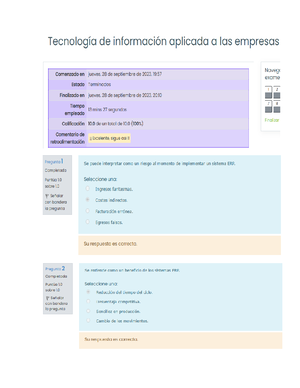 Modalidad de exámenes Semana 1 Tecnología de información aplicada a las empresas ARB - 3/9/23 ...
