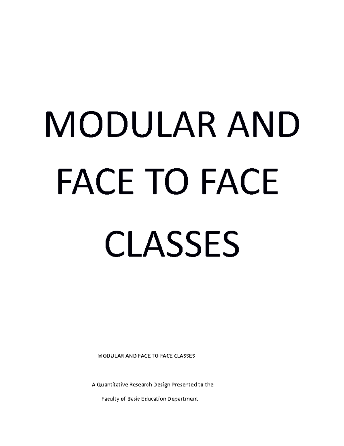 Presentation - I am a college student - MODULAR AND FACE TO FACE ...