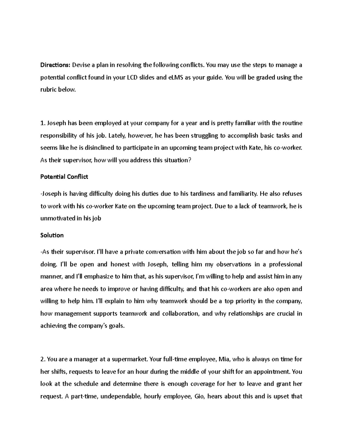NSTP Activity Sheet 5 - Directions: Devise a plan in resolving the ...