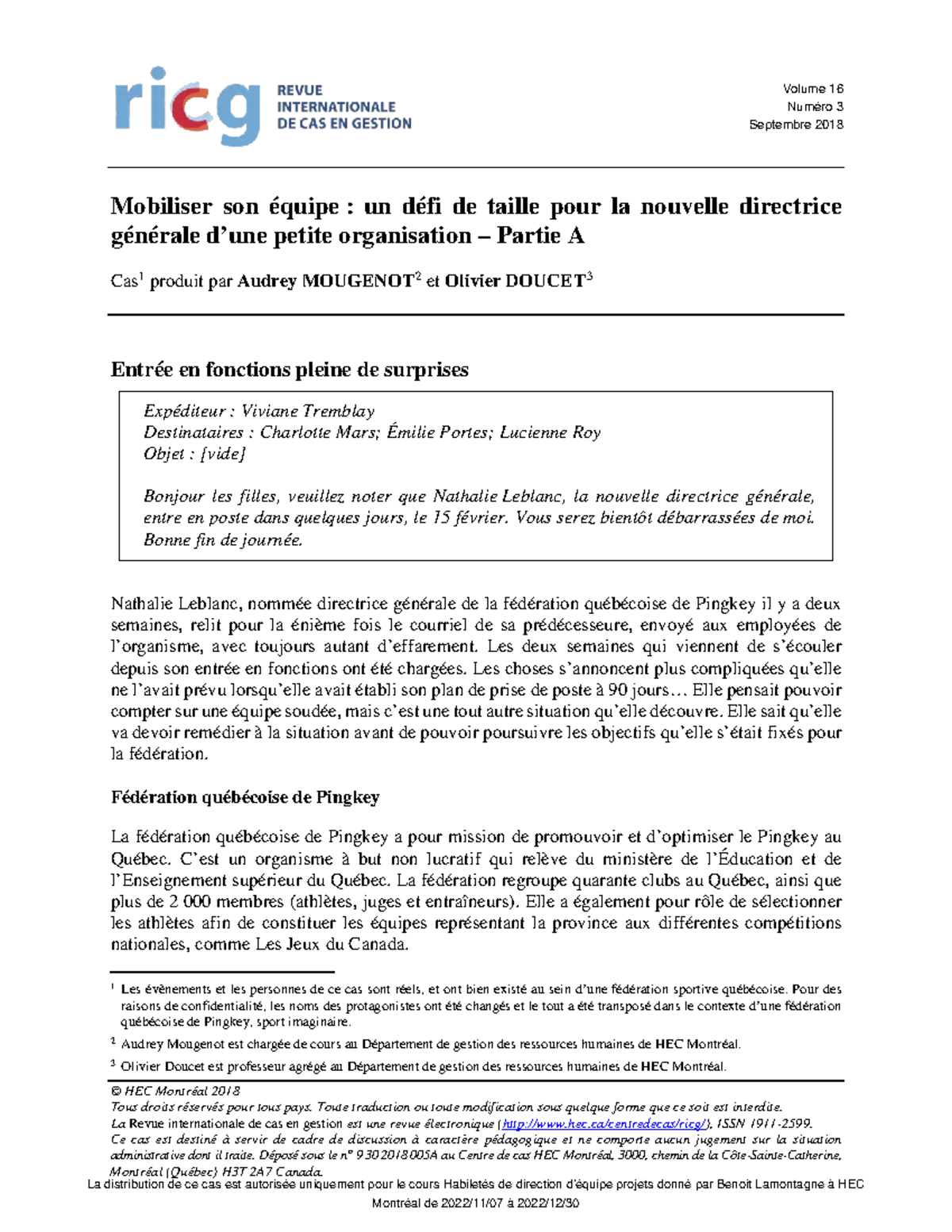 Cas HGP prep final - La distribution de ce cas est autorisée uniquement ...