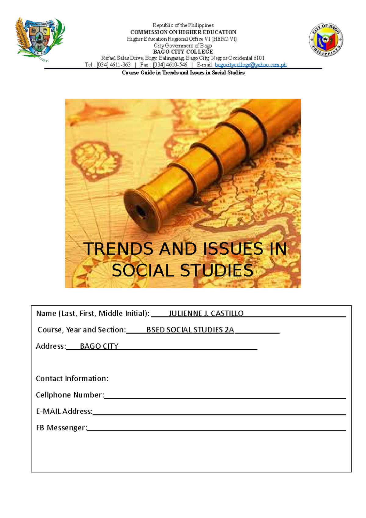Trends and Issues in SS Module 3 - COMMISSION ON HIGHER EDUCATION ...