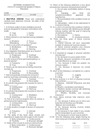 Path fit 1 - MOVEMENT COMPETENCY TRAINING (MCT) - PATH FIT 1 Arranged ...