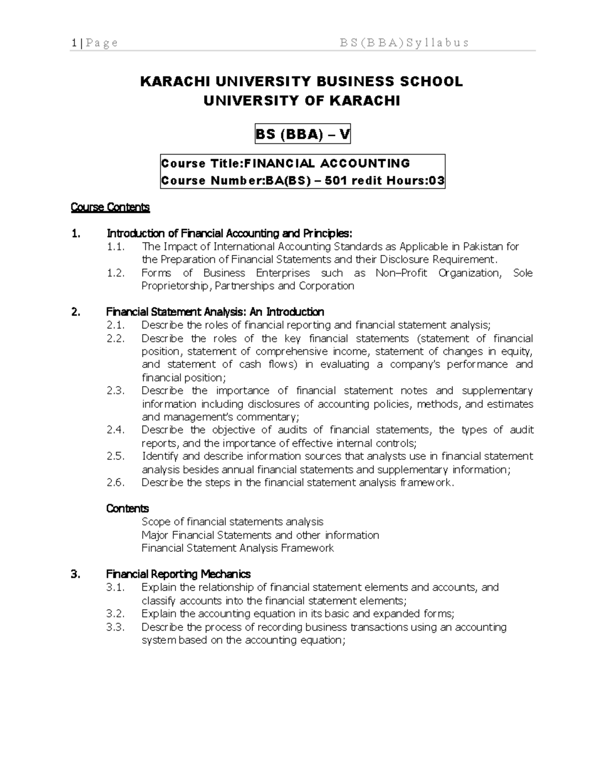501-converted - Course outline for FA - 1 | P a g e B S ( B B A ) S y l ...