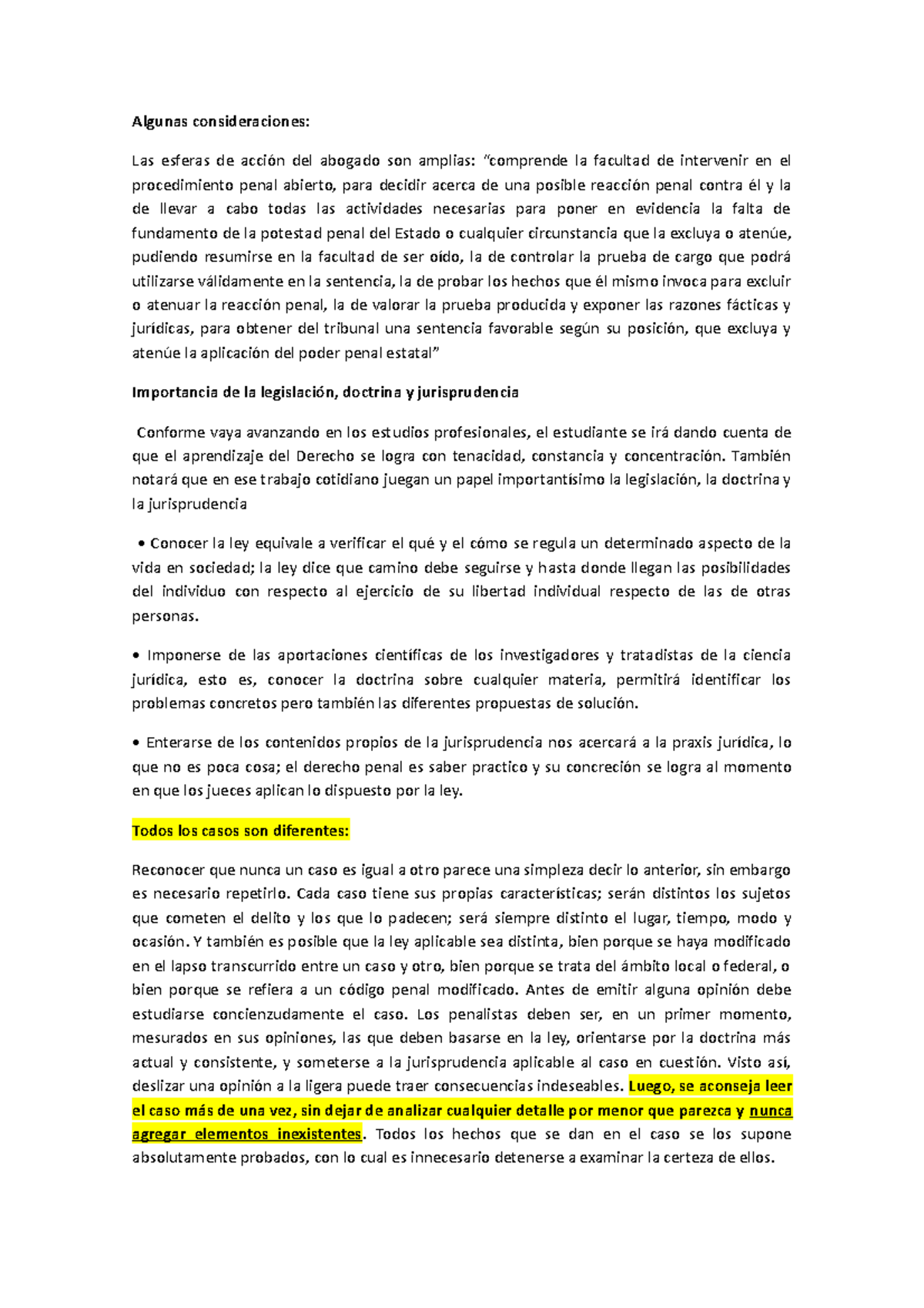 Casuistica - caso 1 - Algunas consideraciones: Las esferas de acción ...
