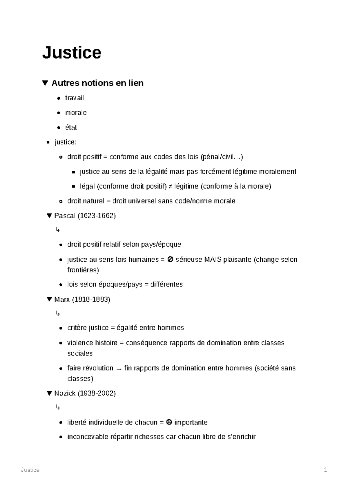 Philo (fiche) - Justice - Justice 1 Justice Autres notions en lien ...