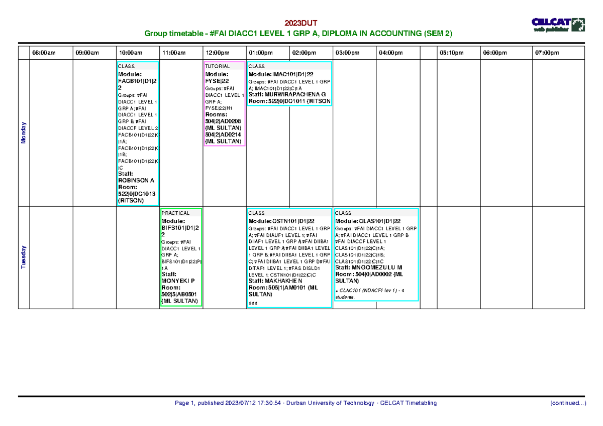 Group A - Portfolio - 2023DUT Group timetable - #FAI DIACC1 LEVEL 1 GRP ...