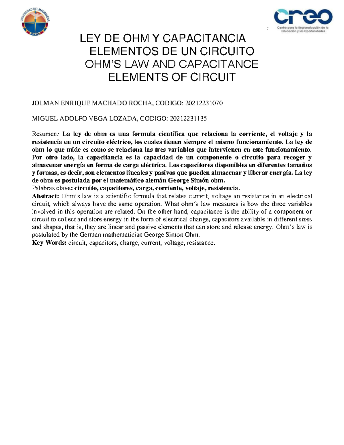 Ley de OHMM - es un documento desarrollado y modificado para conocer ...